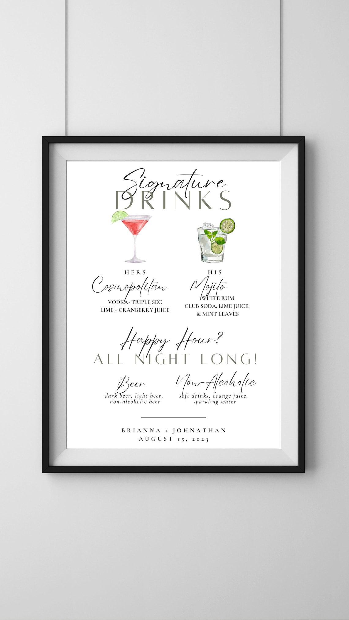DIGITAL DOWNLOAD \\ PRINTABLE \\ Wedding Drink Menu - Etsy