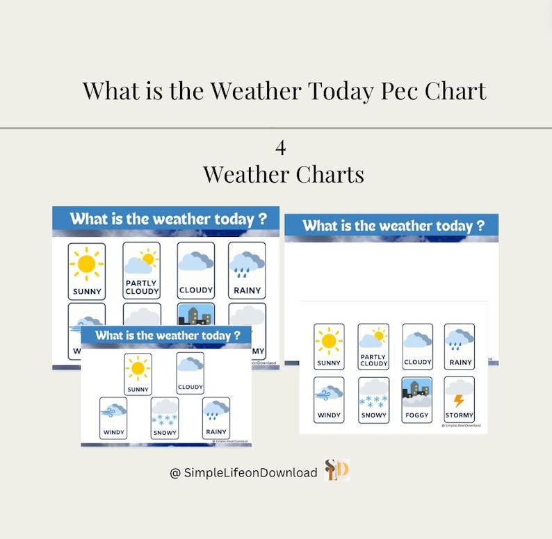 Weather Pec Chart, Visual Images, Simple, Instant Download, Printable - Etsy