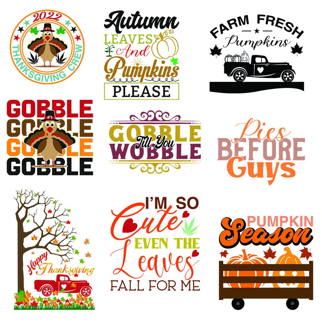 Thanksgiving - Graphics Bundle PNG, EPS, AI, Digital Download - Etsy