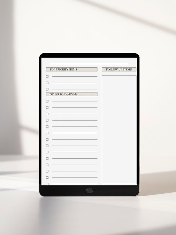 Minimalist Daily To-do List With Prioritization and Follow-up - Etsy