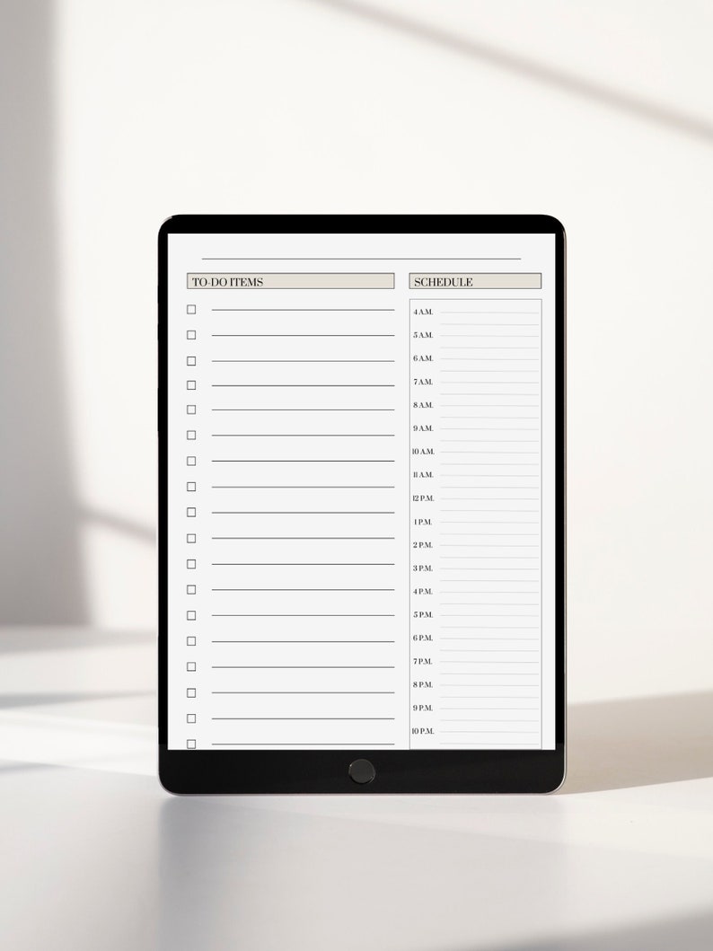 Minimalist Daily Schedule and To-do List, Blank To-do List With ...