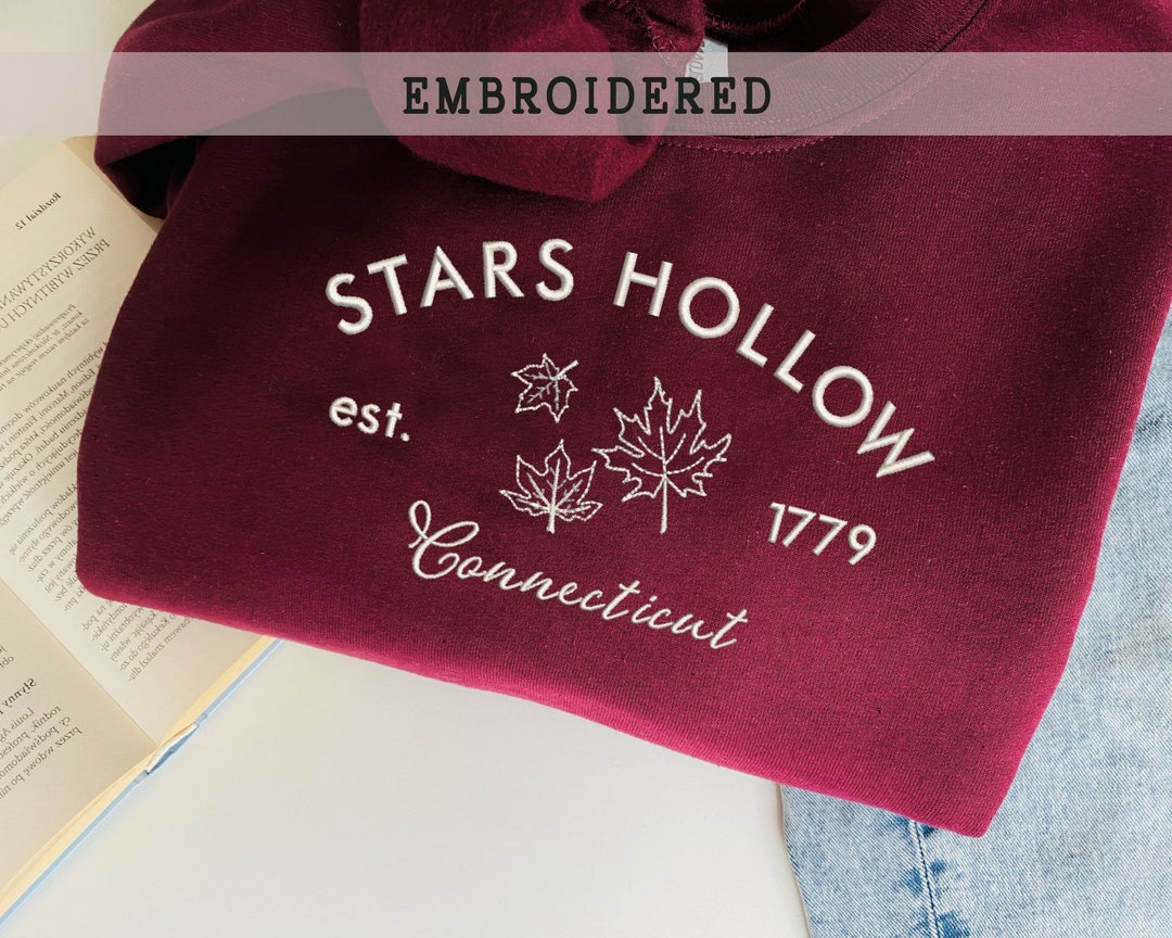 Stars Hollow Connecticut Embroidered Sweatshirt, Cozy Fall Sweatshirt ...