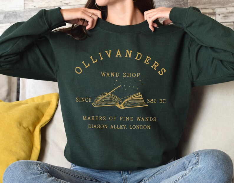 Ollivanders Wand Shop Wizard Book Shop Sweatshirt Harry - Etsy