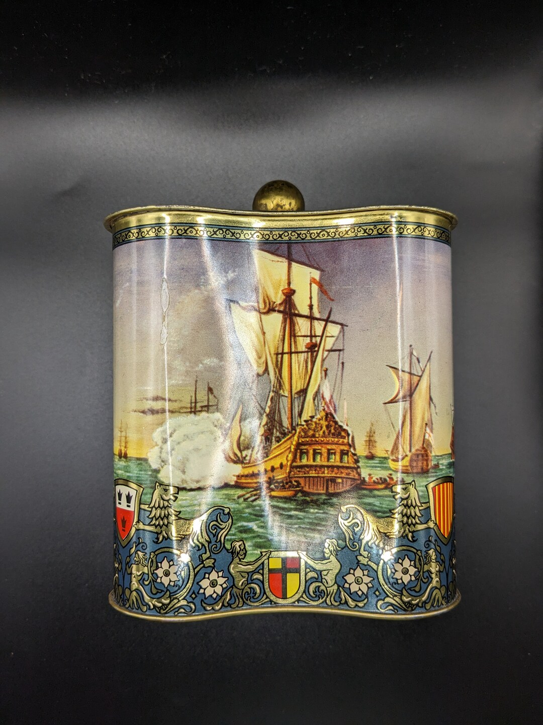 Vintage Candy/tea Tin Nautical Old World Design - Etsy