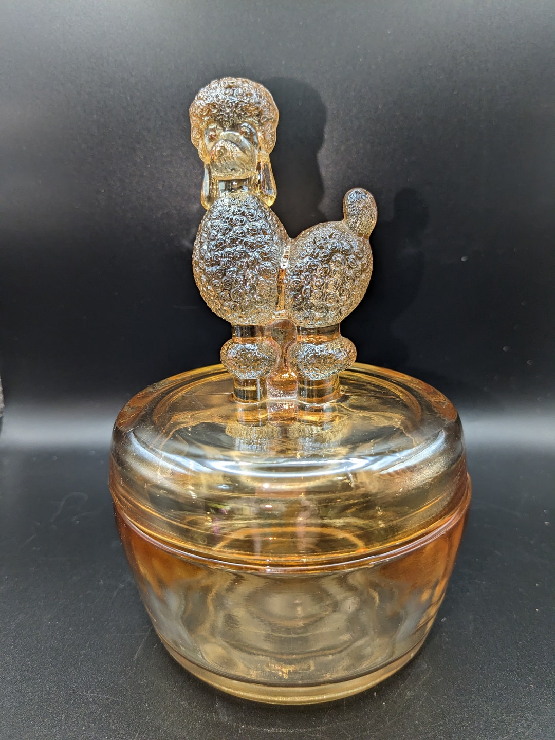 Poodle Powder Jar Iridescent Vintage - Etsy