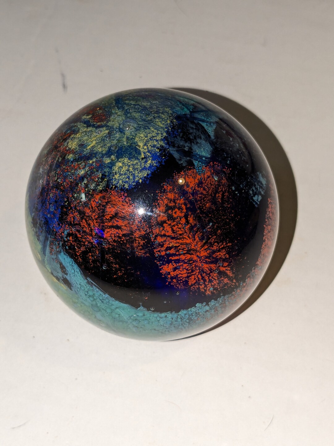 Paperweight Earth Look Blue Orange and Green - Etsy