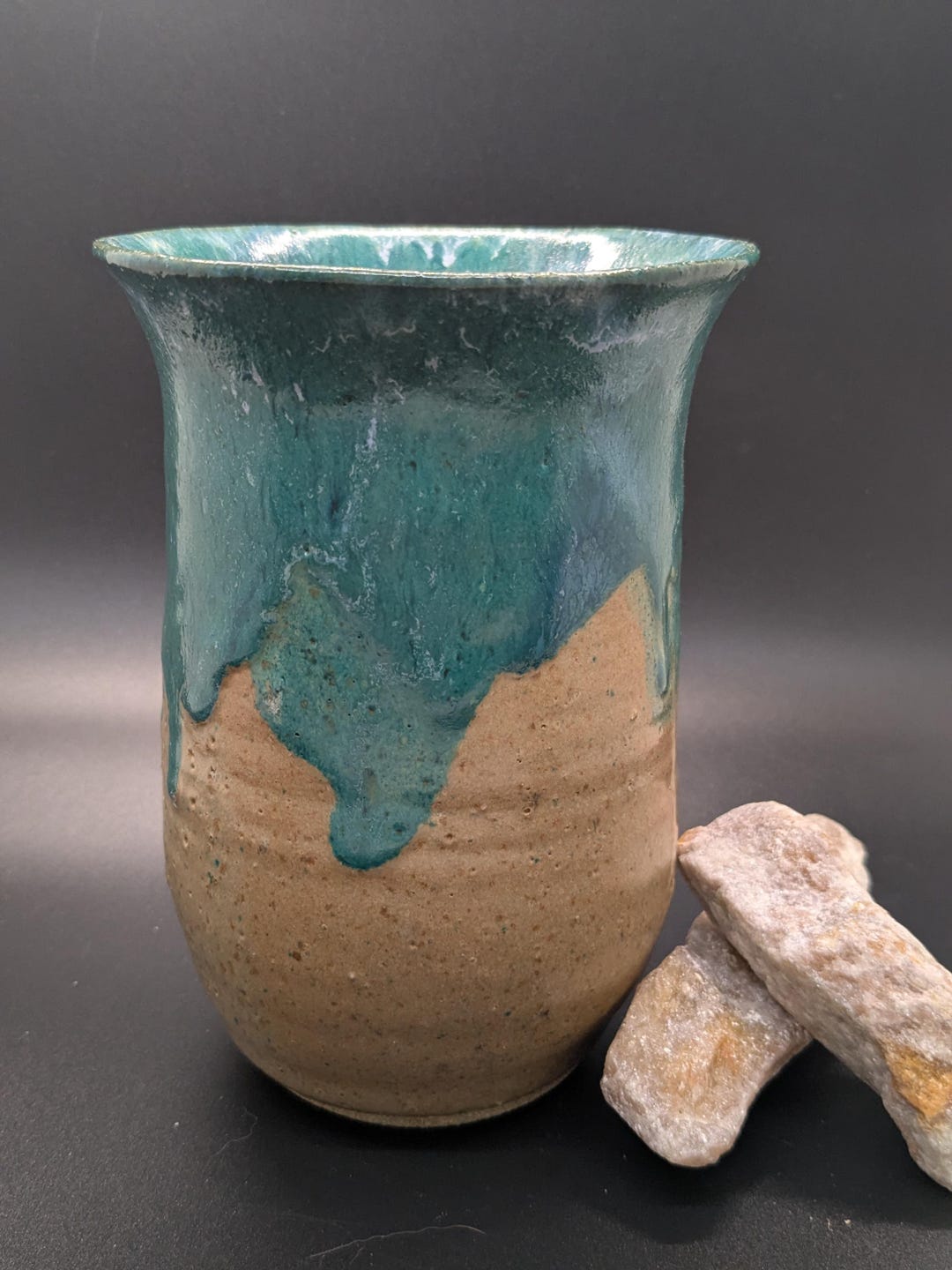 Turned Pottery Drip Glaze Vase Signed Mursell - Etsy