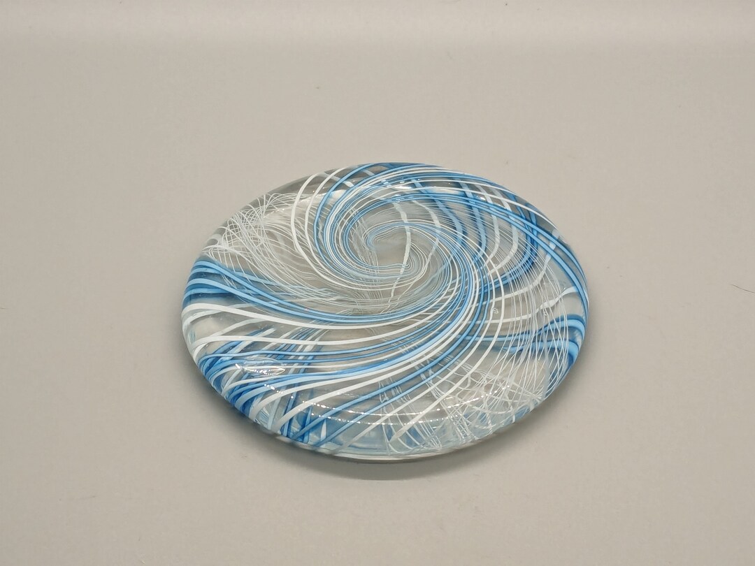 Paperweight Blue Swirl Disc - Etsy