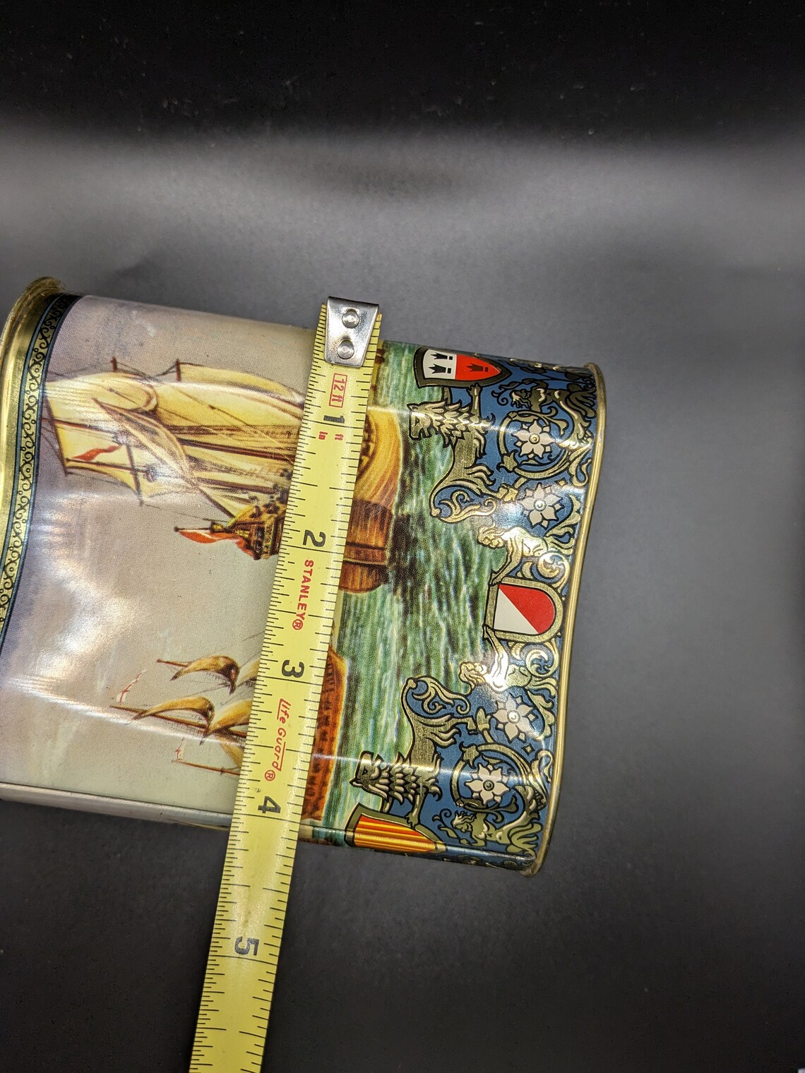 Vintage Candy/tea Tin Nautical Old World Design - Etsy