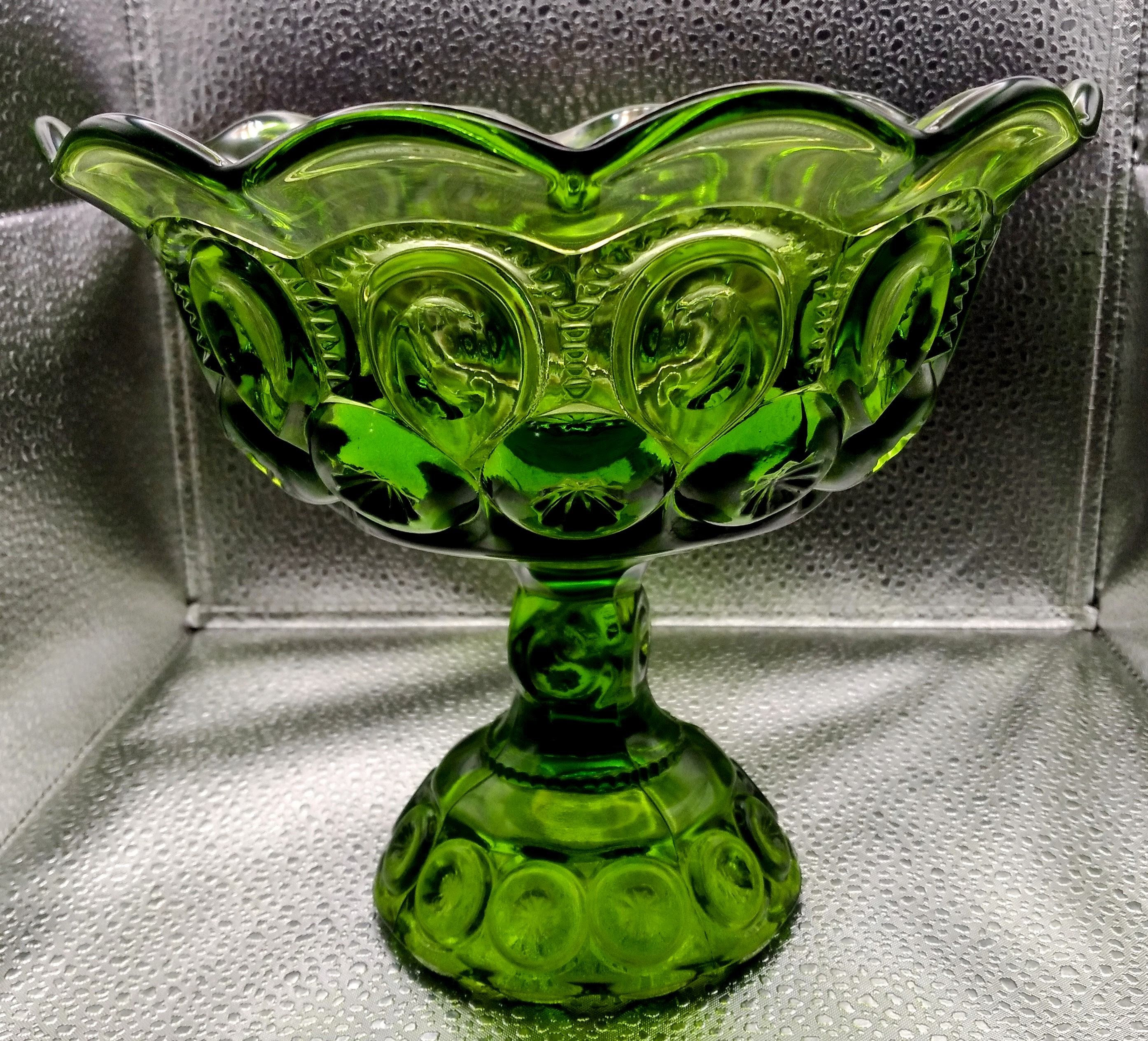 Moon and Star Compote Green by L.E. Smith - Etsy