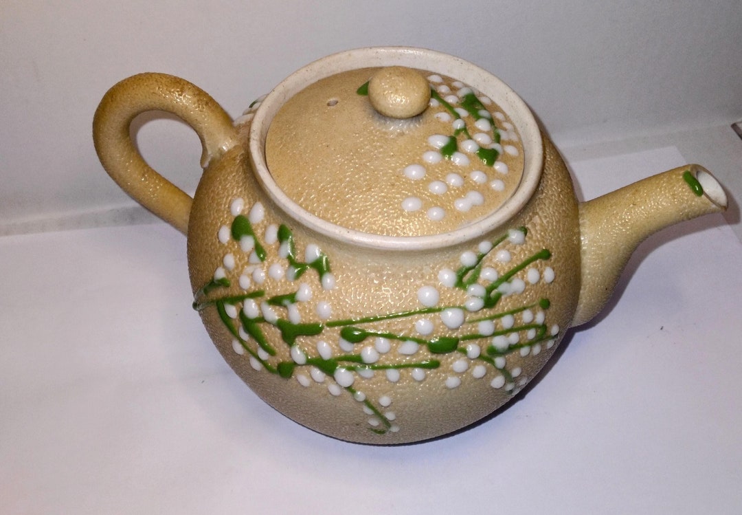 Vintage Japanese Orange Peel Pottery Tea Pot - Etsy