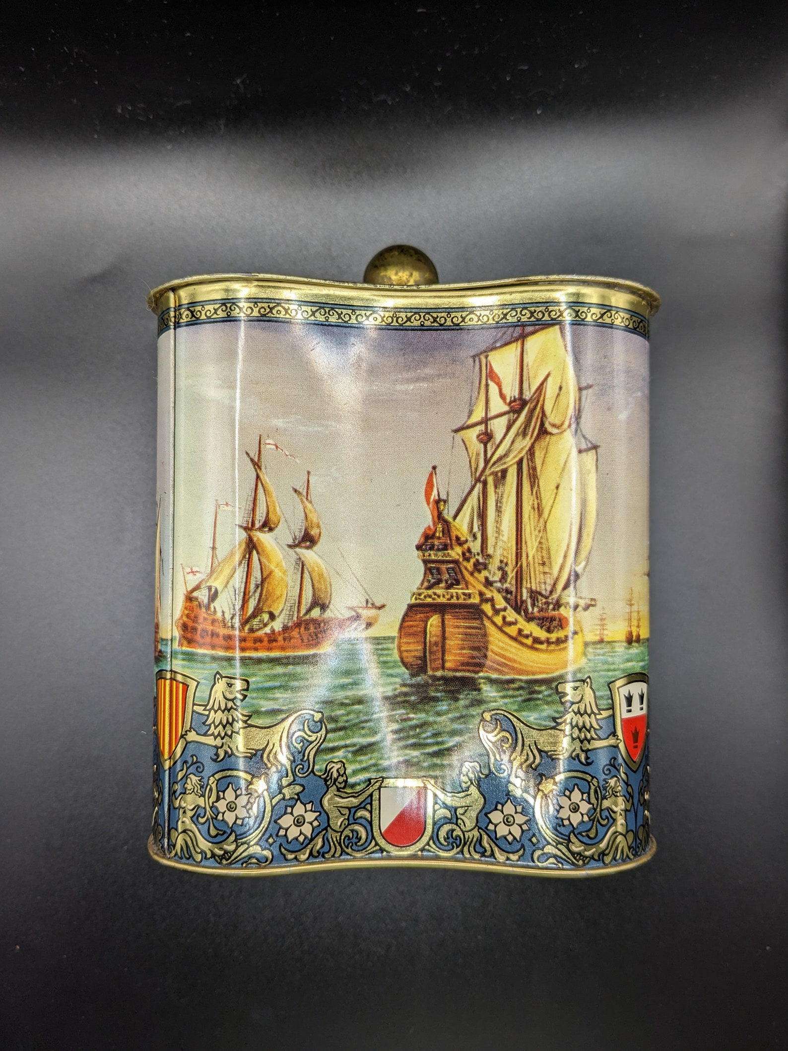 Vintage Candy/tea Tin Nautical Old World Design - Etsy