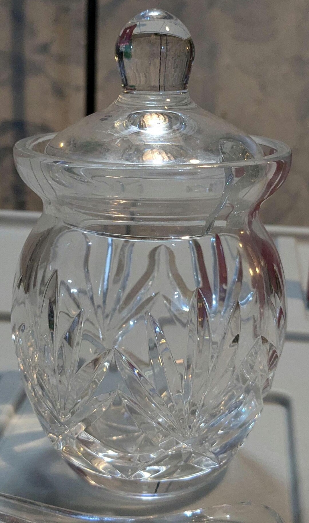 Cut Crystal Jam Jar With Crystal Spoon - Etsy