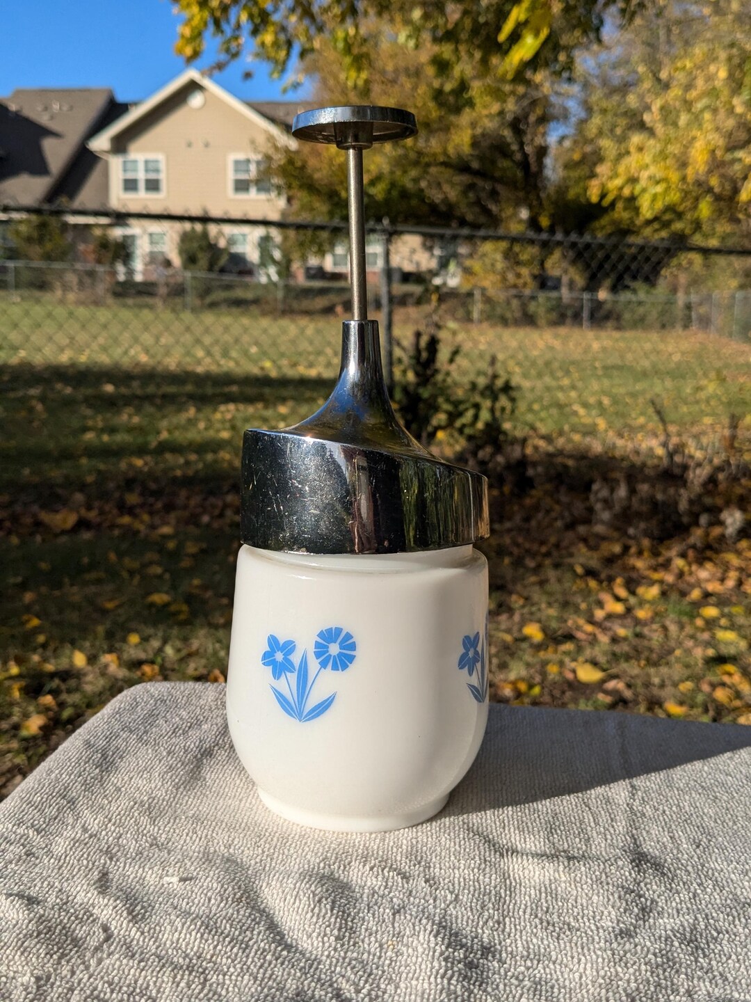 Milk Glass Vintage Nut Chopper Cornflower by Gemco 1970s - Etsy