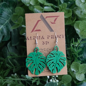 Monstera Leaf Earrings Plant Mom Plant Earrings Gifts for Her - Etsy