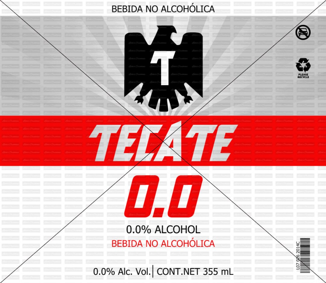 Tecate 0.0 Zero Alcohol Wrap PNG ONLY - Etsy