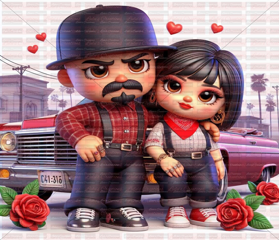 Valentines Cholo Couple Wrap PNG ONLY - Etsy
