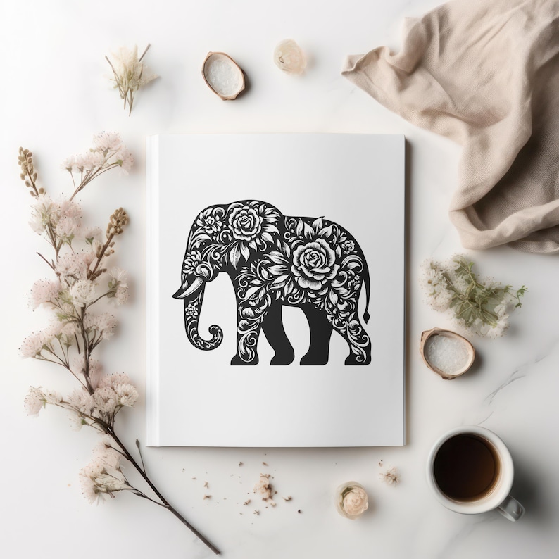 Floral Elephant SVG: Safari Clipart Bundle (digital Download) - Etsy