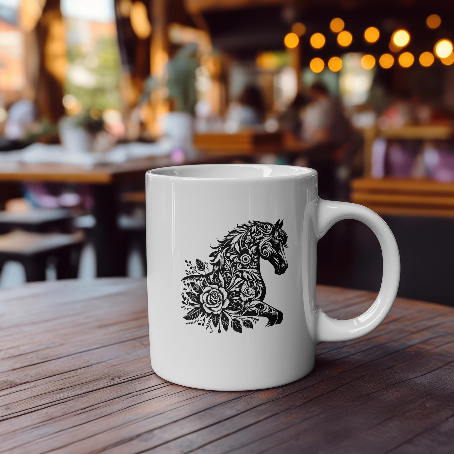 Floral Horse Silhouette SVG | Boho Animal Art for Cricut & Printables ...