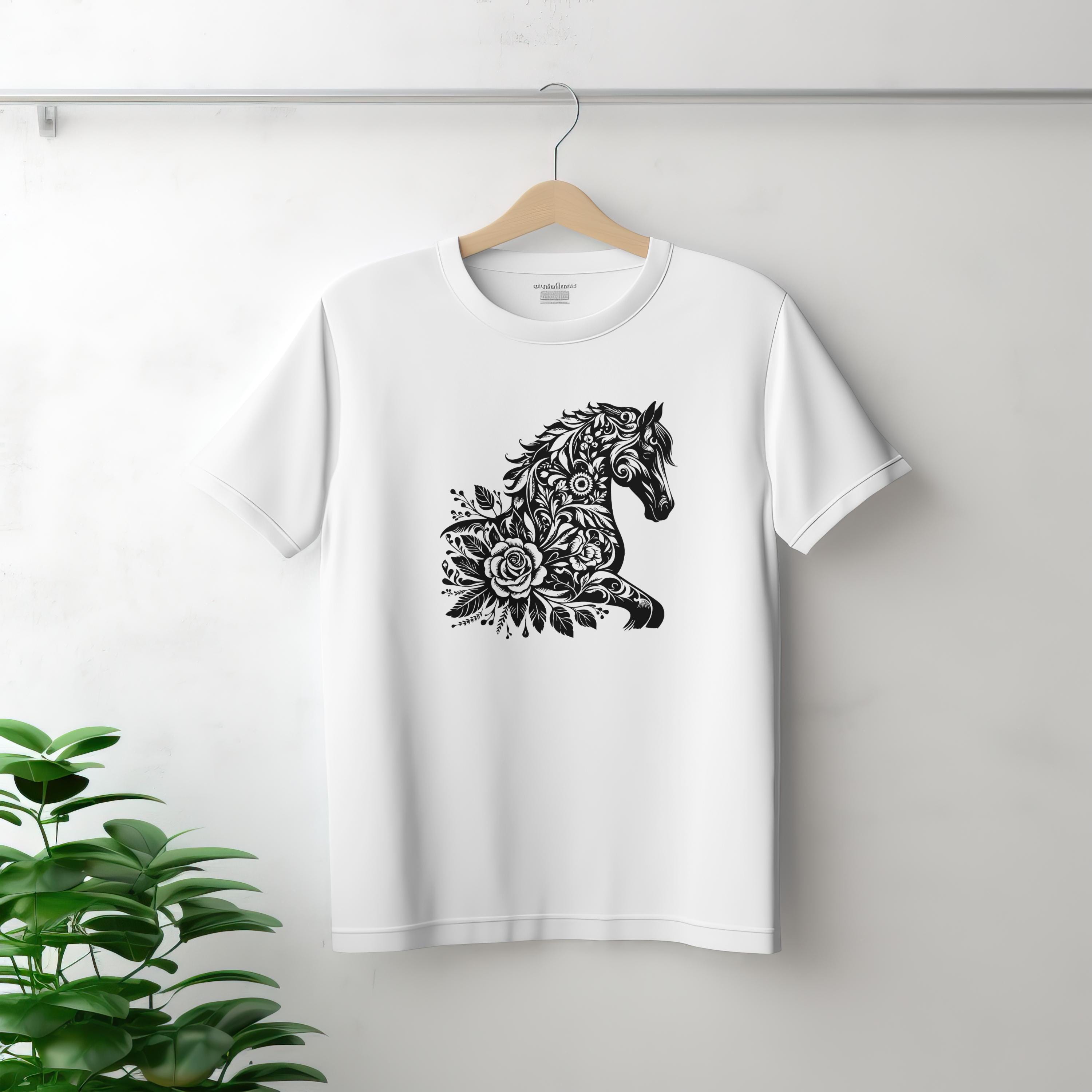 Floral Horse Silhouette SVG | Boho Animal Art for Cricut & Printables ...