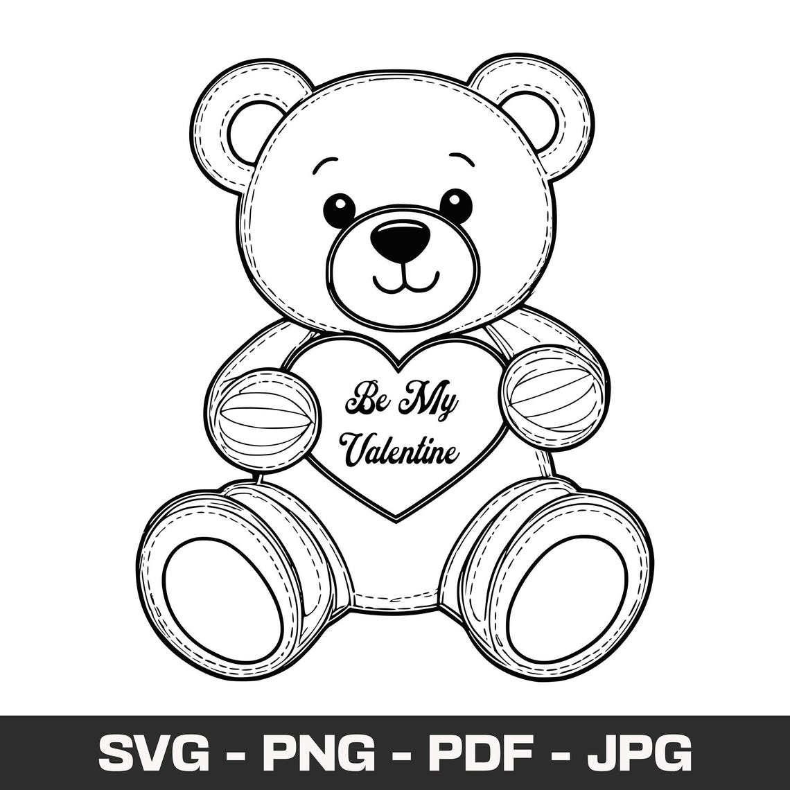 Personalized Teddy Bear Heart SVG, Valentine's Day Gift, Couple Gift ...