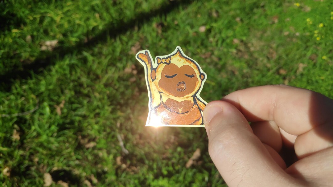 Gold Slay Monkey Cute Animal Sticker | Waterproof Sticker | Vinyl ...