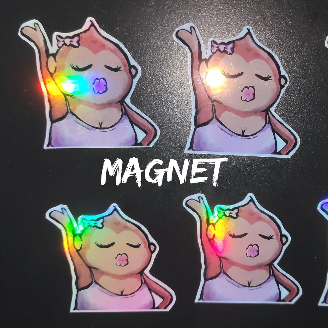 Magnet Holographic Slay Monkey Cute Animal Magnet | Fridge Magnet ...
