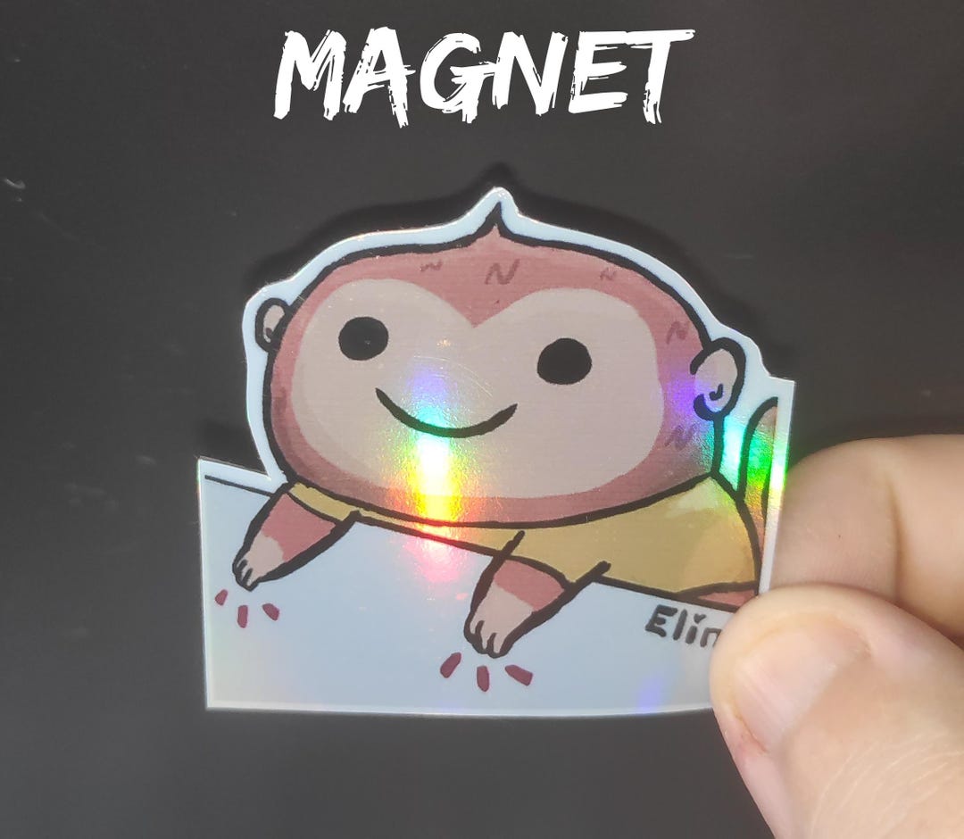 Magnet Holographic Slay Monkey Cute Animal Magnet | Fridge Magnet ...