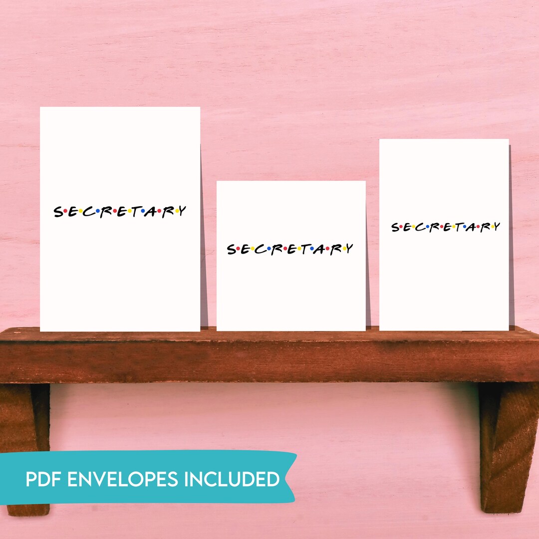Secretary Friends Font, DIGITAL PDF, Funny Greeting Card, Secretary's ...