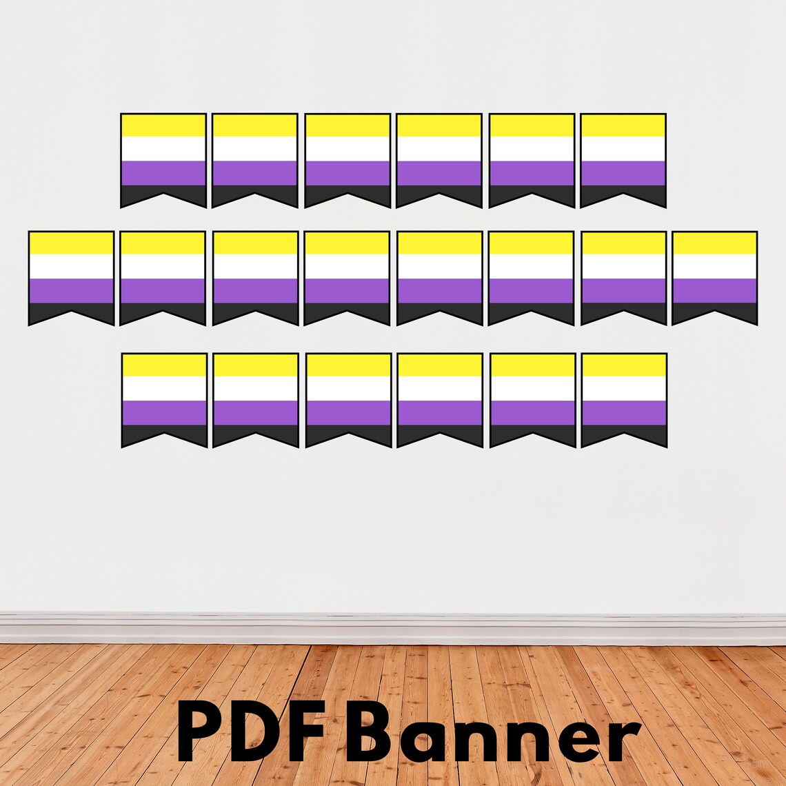 Non-binary Pride Flags Printable PDF Pride Month Banner, Printable Pride Party Decor, Pride ...