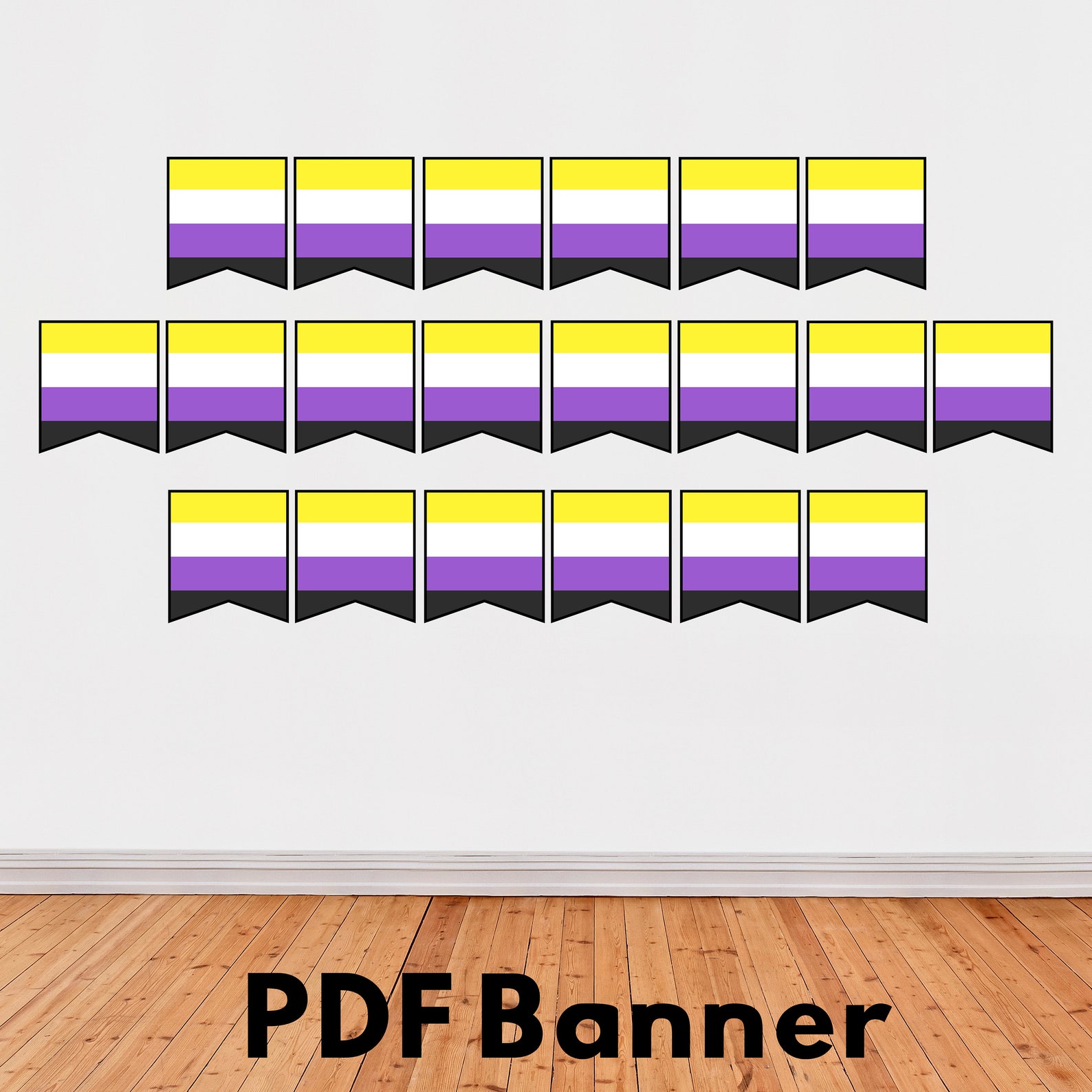 Non-binary Pride Flags Printable PDF Pride Month Banner, Printable ...