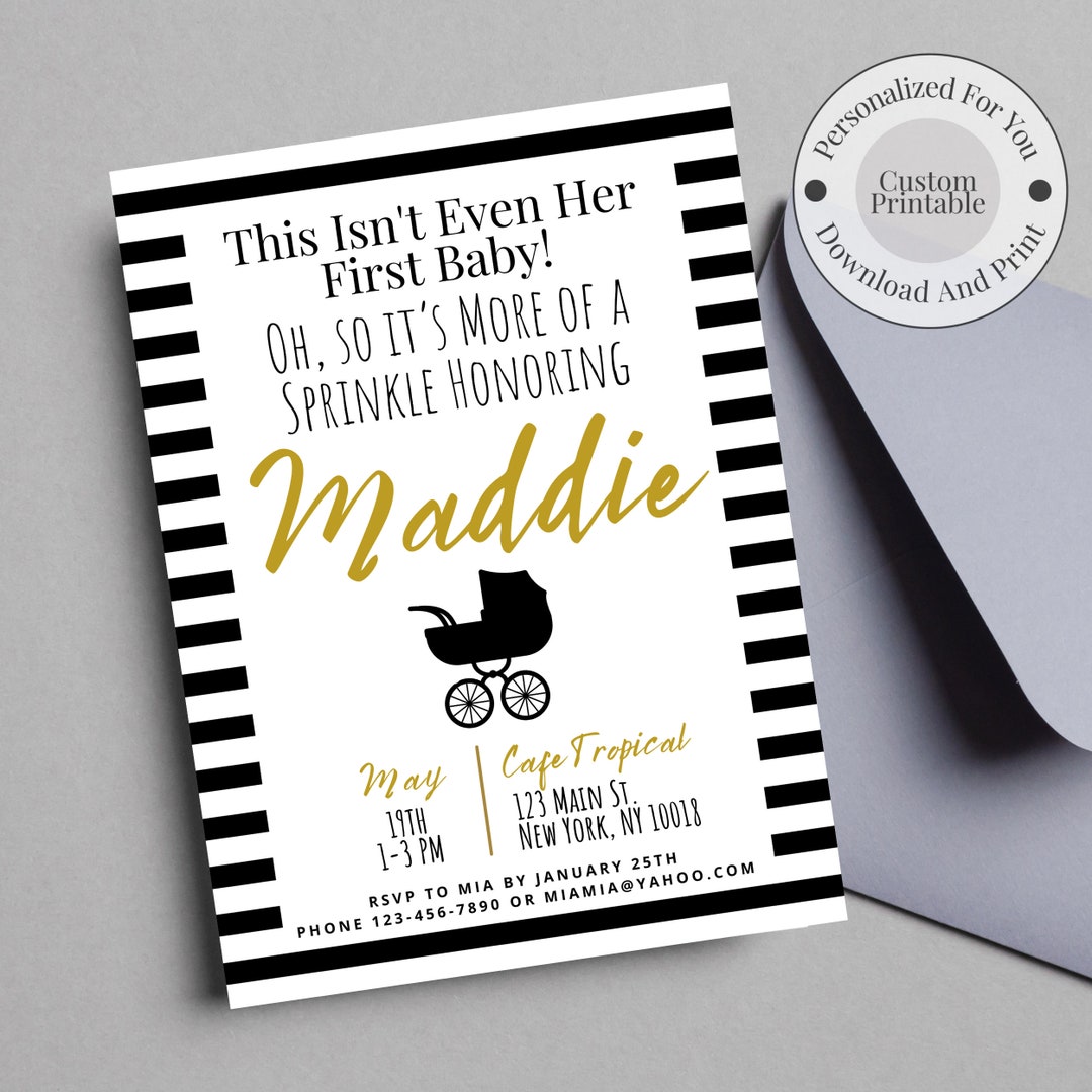 Custom Sprinkle Invitation, PDF DOWNLOAD, Sprinkle, Baby Shower ...