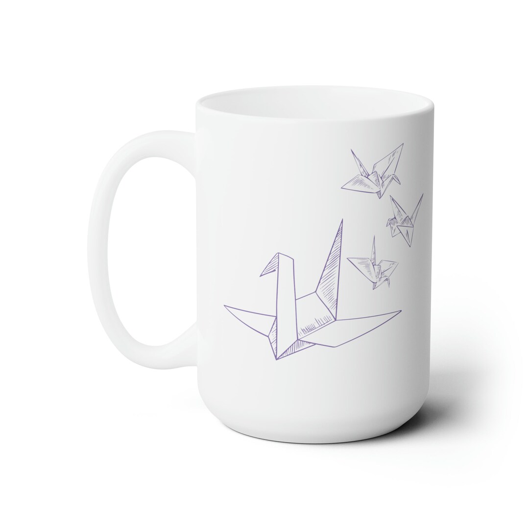 Manacled Paper Crane Mug, Large 15oz Ceramic Mug, Fanfiction Coffee Mug ...