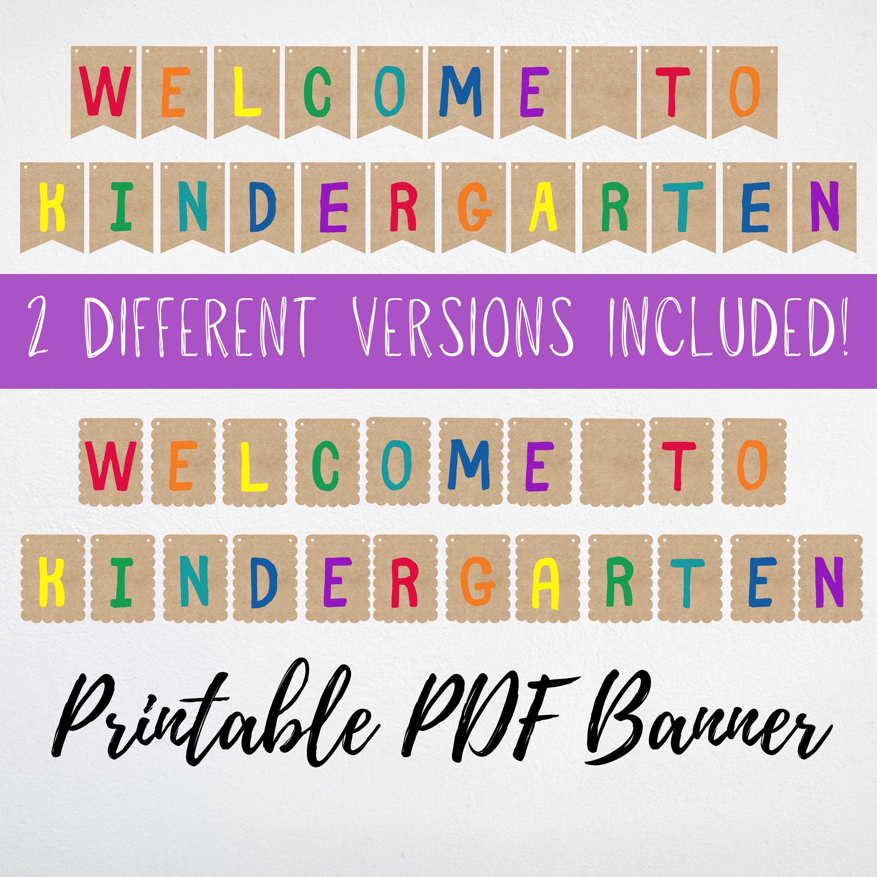 Welcome to Kindergarten Printable Banner Set, Kindergarten Classroom ...