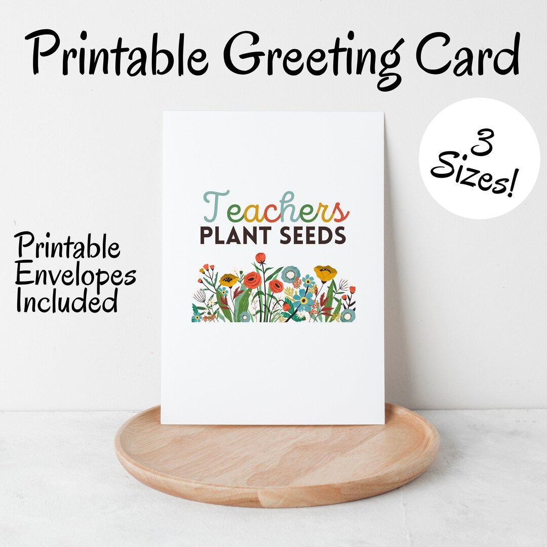 Teachers Plant Seeds Printable Holiday Card DIGITAL PDF - Etsy