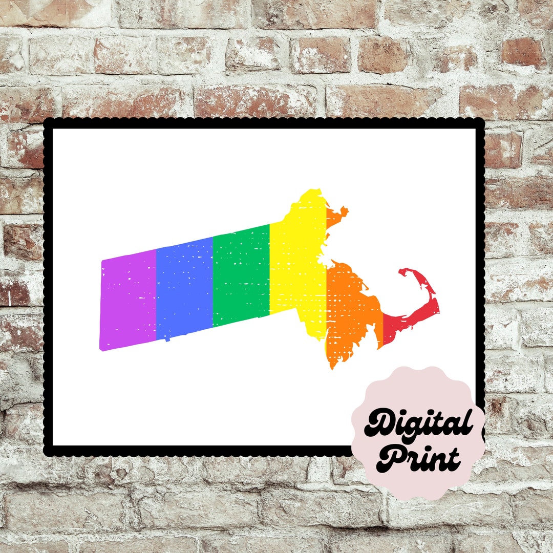 Massachusetts Pride Flag DIGITAL PRINT, Rainbow Digital Print, Pride ...