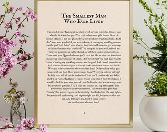 Smallest Man Who Ever Lived Poster Digital Download Taylor Swift Lyrics ...