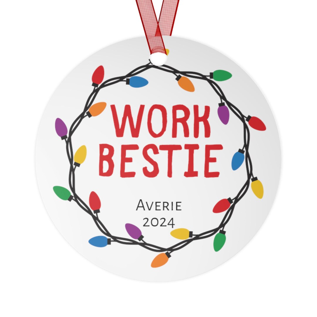 Work Bestie Metal Ornament, FREE SHIPPING, Funny Coworker Ornament ...