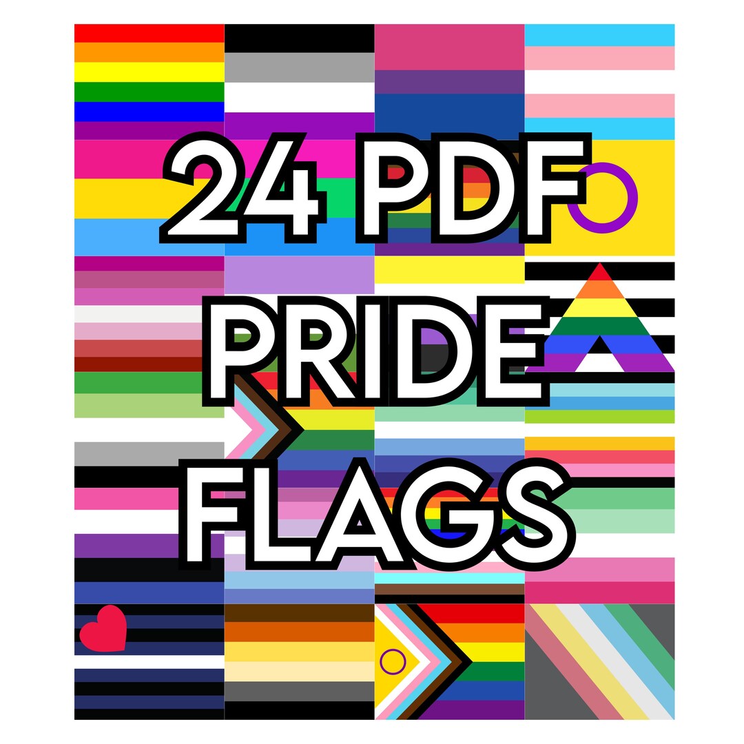 22 Pride Flags Collection, DIGITAL PRINT PDF, Standard 8.5x11 Paper ...