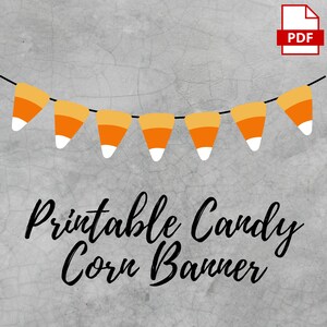 Candy Corn Printable Banner, PDF Download, Retro Halloween Party Decor ...