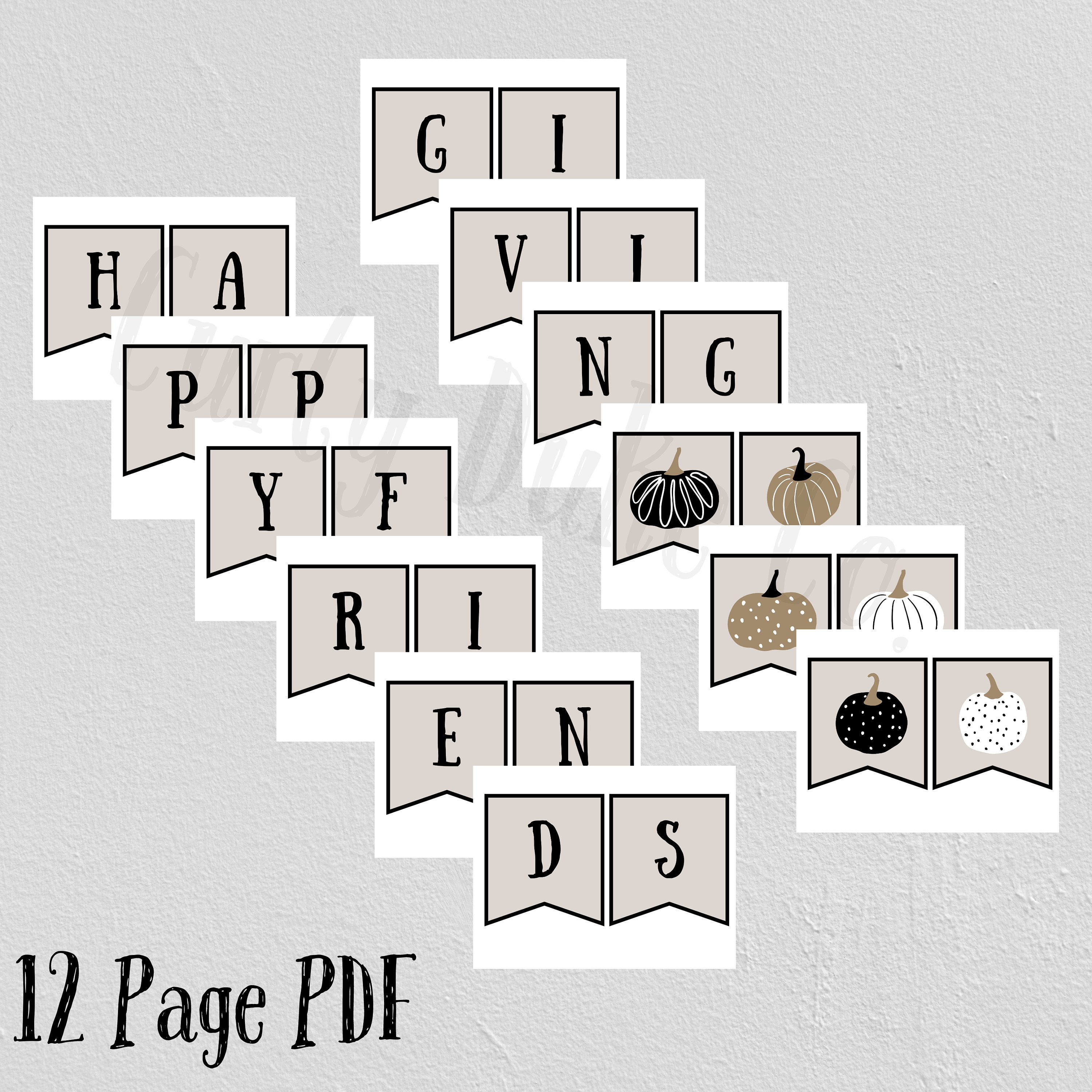 Friendsgiving PDF Printable Banner, Pretty Friendsgiving, Minimalist ...