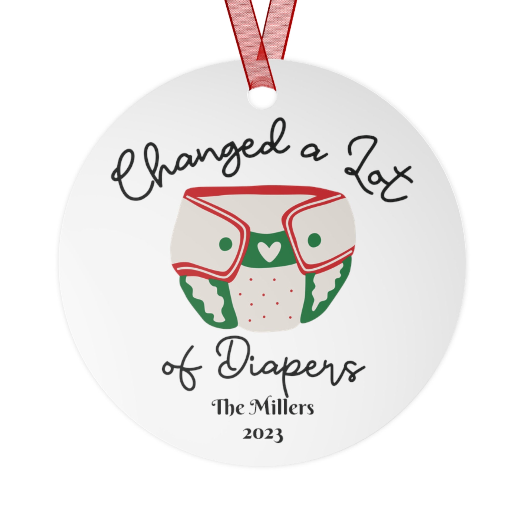 Changed A Lot of Diapers Personalized Metal Ornament FREE - Etsy