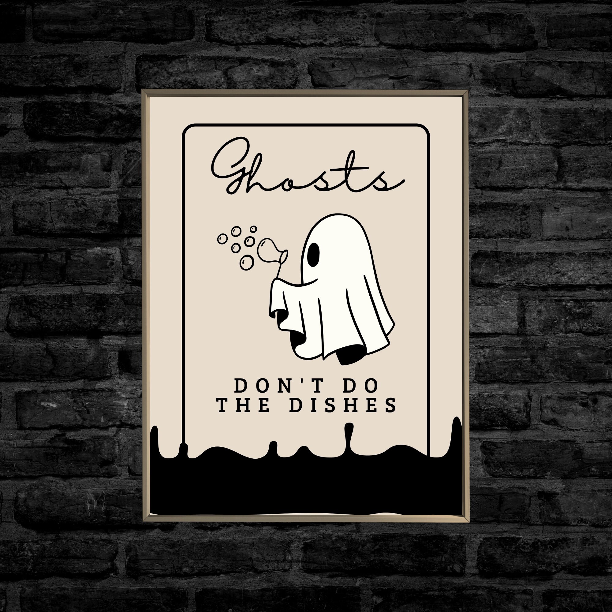 Ghost Don't Do the Dishes DIGITAL PRINT Halloween Print - Etsy
