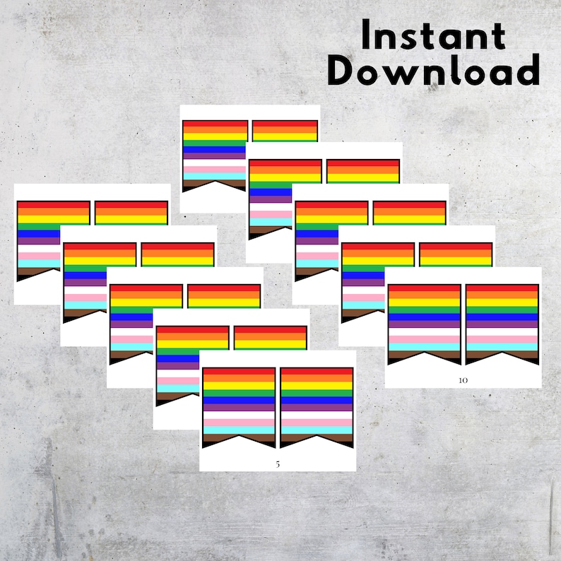 Pride Flags Printable PDF Pride Month Banner, Printable Pride Party ...
