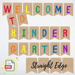 Welcome to Kindergarten Printable Banner Set, Kindergarten Classroom ...