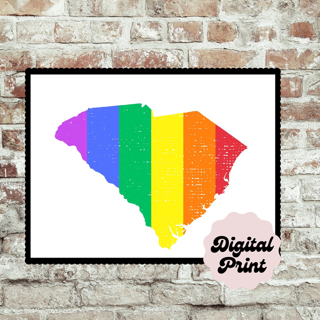 South Carolina Pride Flag DIGITAL PRINT, Rainbow Digital Print, Pride ...