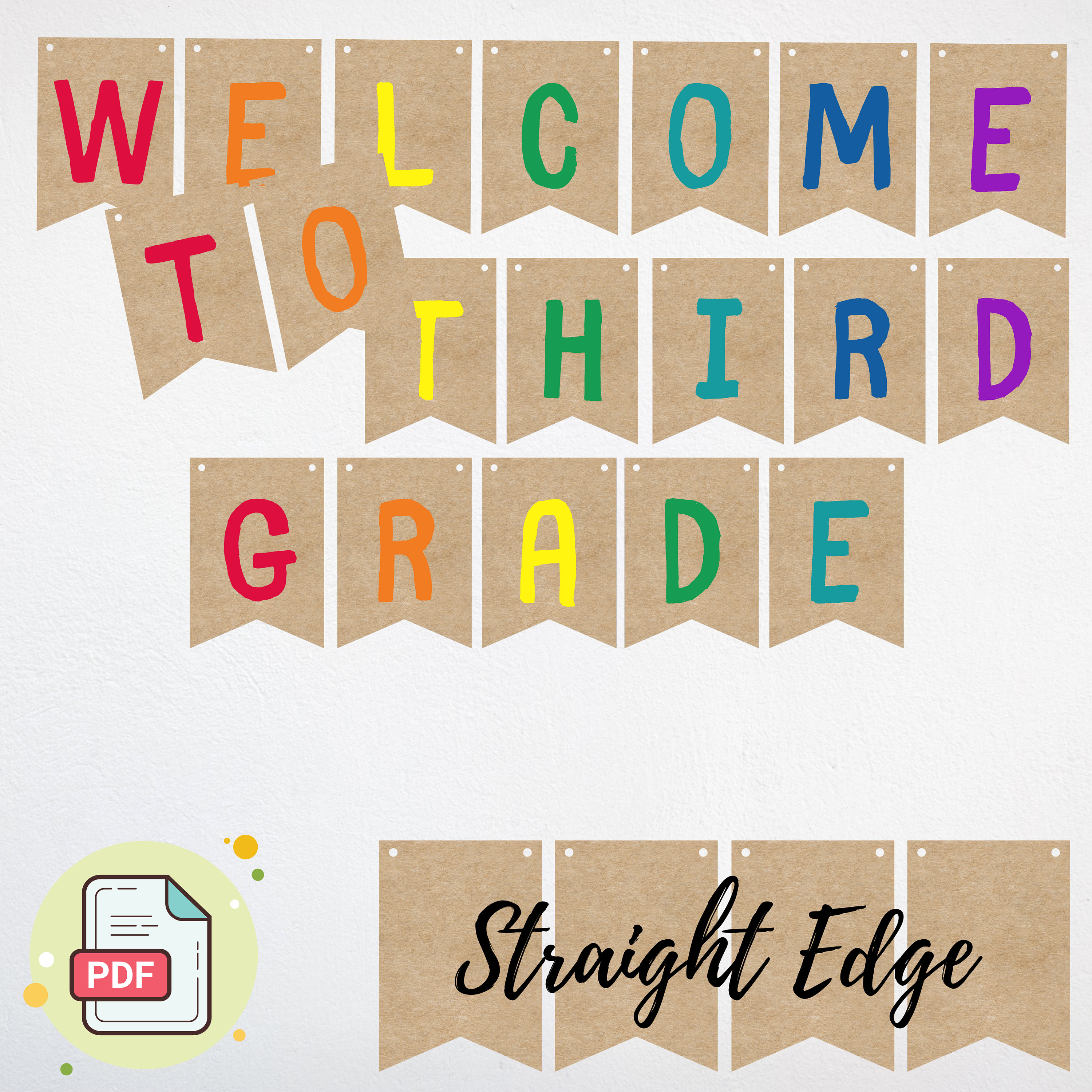 Welcome to Third Grade Printable Banner Set, Third Grade Classroom ...