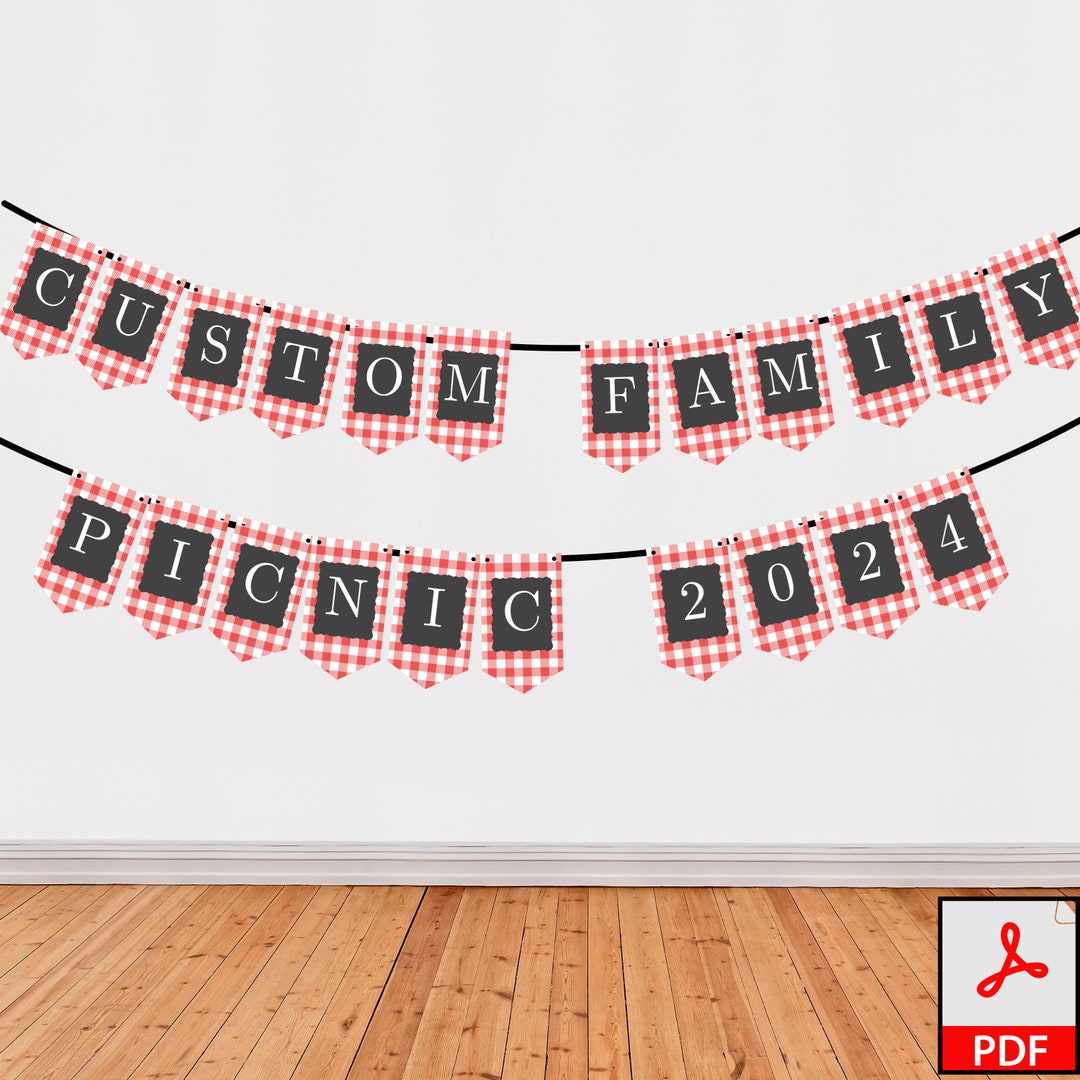 Custom 2024 Family Picnic Printable Banner, PDF, Picnic Blanket Party ...