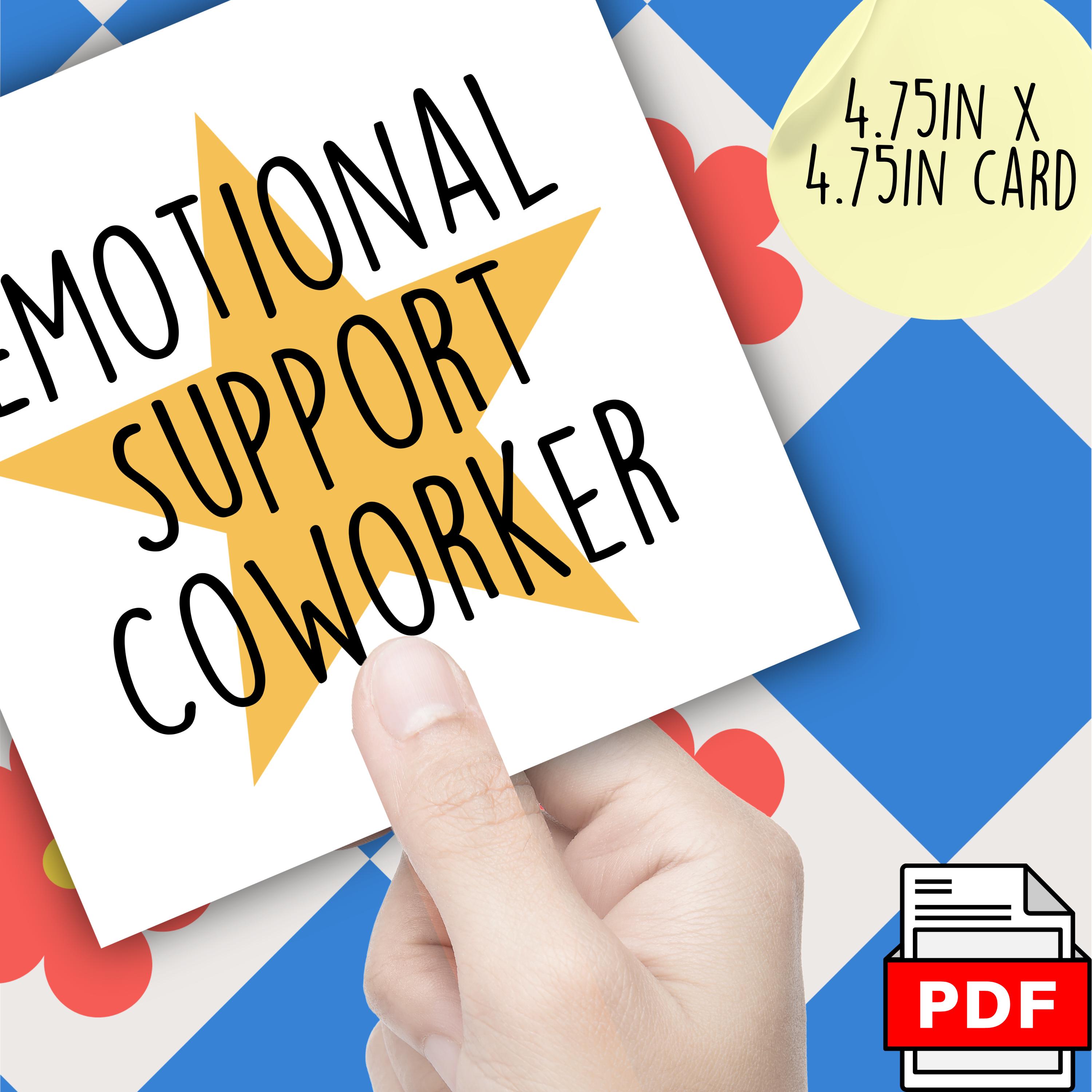 Emotional Support Coworker Printable Holiday Card, DIGITAL PDF ...