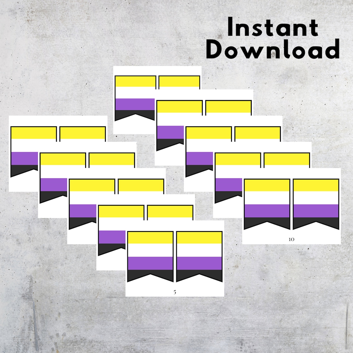 Non-binary Pride Flags Printable PDF Pride Month Banner, Printable ...